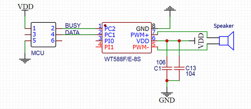 WT588F02B-8S - WayTronic Sound Chip