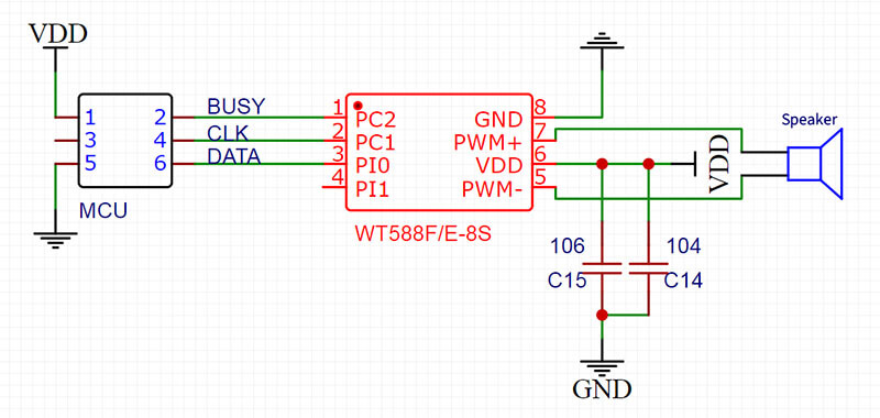 WT588F02B-8S - WayTronic Sound Chip