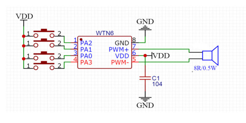 WTN6170-8S - WayTronic Sound Chip