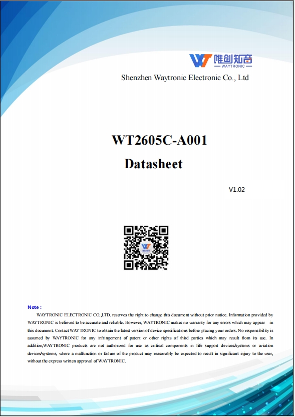 WT2605C-32N-A001 - WayTronic Sound Chip